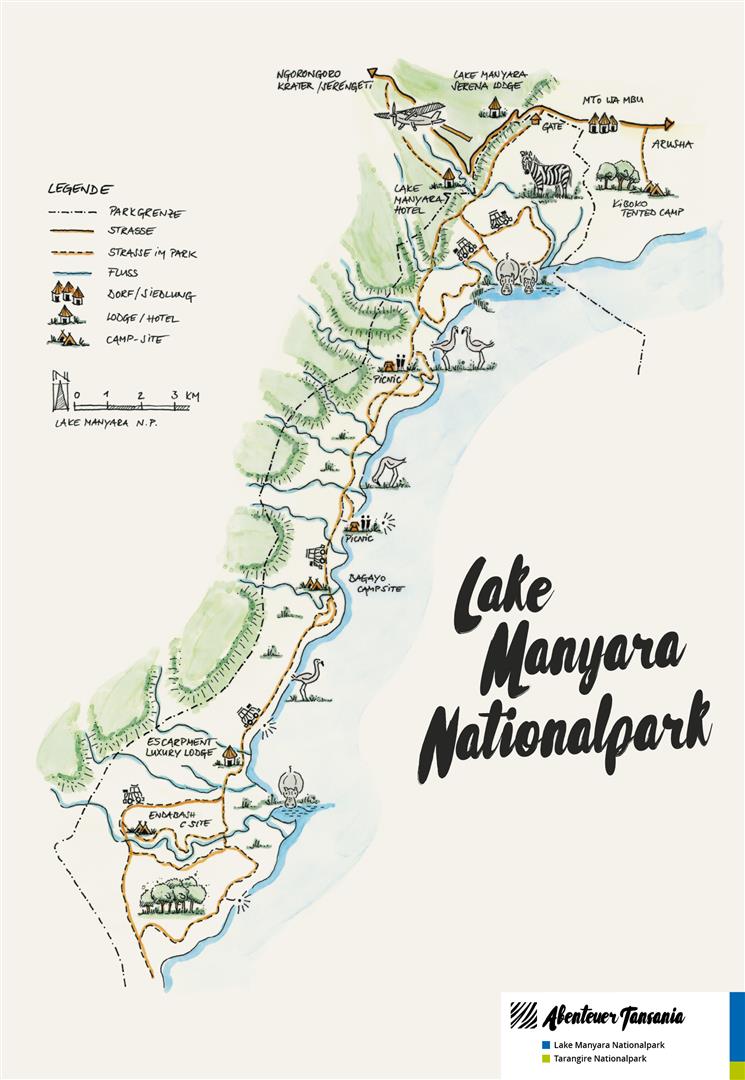 Lake Manyara National Park Map